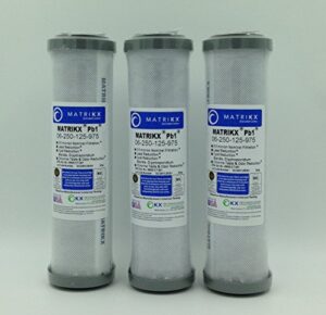 kx matrikx pb1 10-inch length extruded carbon block filter cartridge, 3-pack