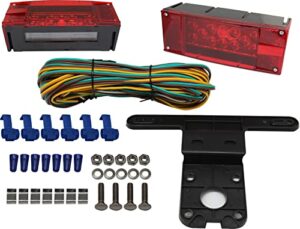 maxxhaul 70468 trailer light kit - 12v all led, rectangular left and right waterproof submersible for trailers, boat trailer truck marine camper rv snowmobile