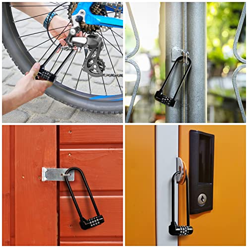 Kurtzy 4 Digit Combination Padlock - 16cm/6 inch with Long Shackle - Heavy Duty Outdoor Waterproof Lock with Resettable Code - Pad Lock for Bicycles, Gates, Mountain Bike, Gym, School, Shed & Lockers