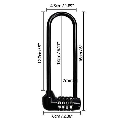 Kurtzy 4 Digit Combination Padlock - 16cm/6 inch with Long Shackle - Heavy Duty Outdoor Waterproof Lock with Resettable Code - Pad Lock for Bicycles, Gates, Mountain Bike, Gym, School, Shed & Lockers