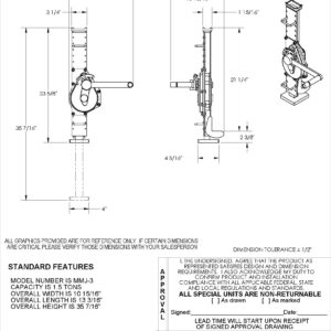 Vestil MMJ-3 Mechanical Machinery Jack,3000 lb. Capacity,Blue