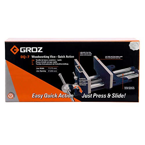 Groz 39007 Quick Release Woodworking Vise, with Trigger for Quick Adjustment