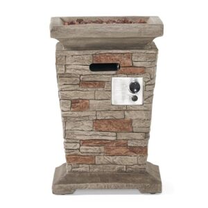 christopher knight home laguna mgo fire column - 40,000 btu, 19.5", natural stone