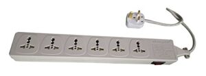 wonpro wes4-d107 universal power strip 6-outlet surge protector, 110v - 220v/250v