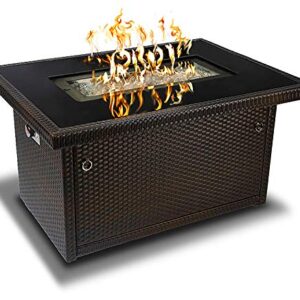 Outland Living 401 Series - 44-Inch Outdoor Propane Gas Fire Table, Espresso Brown/Rectangle