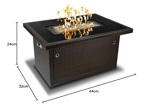 Outland Living 401 Series - 44-Inch Outdoor Propane Gas Fire Table, Espresso Brown/Rectangle