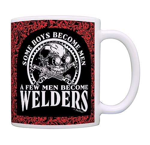 Welder Mug For Men Some Boys Become Men Few Become Welders 11oz Ceramic Coffee Mug Paisley