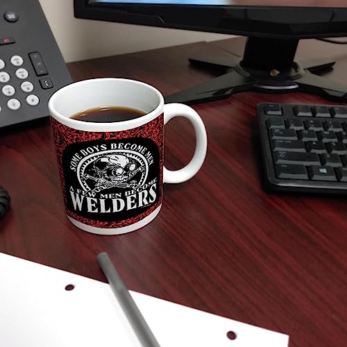 Welder Mug For Men Some Boys Become Men Few Become Welders 11oz Ceramic Coffee Mug Paisley