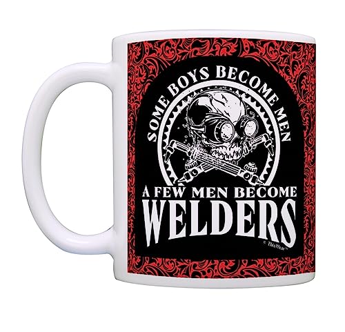 Welder Mug For Men Some Boys Become Men Few Become Welders 11oz Ceramic Coffee Mug Paisley