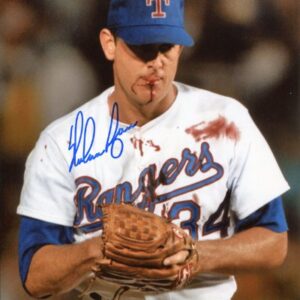 Nolan Ryan Signed Autographed Texas Rangers Bloody Lip 8x10 Photo TRISTAR COA