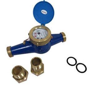 PRM 1 Inch NPT Multi Jet Water Meter, Brass Body - Not for Potable Water