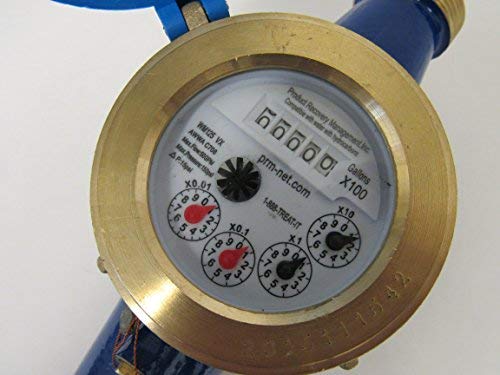 PRM 1 Inch NPT Multi Jet Water Meter, Brass Body - Not for Potable Water