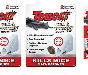 Tomcat Kill and Contain Mouse Trap, 2-Pack (set of 2 - Total 4 Traps) - With Attractant Gel