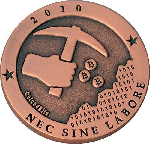 Bitcoin Miner Token Antique Copper Commemorative Souvenir Round by CoinedBits | Limited Edition with Plastic Display Case