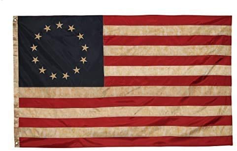 Betsy Ross Vintage Embroidered Flag - 3x5ft Premium Oxford Polyester - Founding Fathers Flags