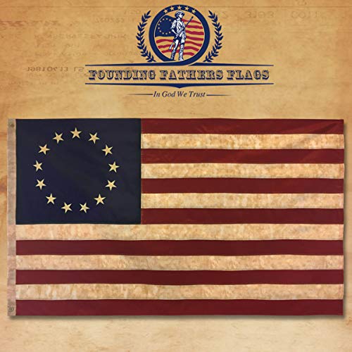 Betsy Ross Vintage Embroidered Flag - 3x5ft Premium Oxford Polyester - Founding Fathers Flags