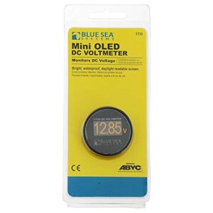 Blue Sea Systems 1733 Mini OLED DC Voltmeter, Yellow