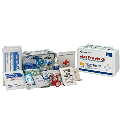 First Aid Only 90755 ANSI 2015 Compliant 10-Person Emergency First Aid Kit for Office, Home, and Worksites, 71 Pieces