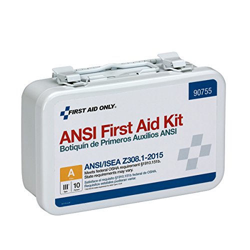 First Aid Only 90755 ANSI 2015 Compliant 10-Person Emergency First Aid Kit for Office, Home, and Worksites, 71 Pieces