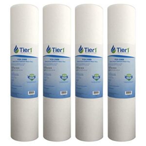 tier1 20 micron 20 inch x 4.5 inch | 4-pack spun wound polypropylene whole house sediment water filter replacement cartridge | compatible with pentek dgd-7525-20, 155356-43, home water filter