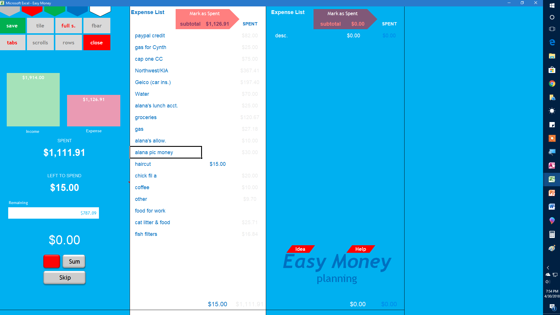 Easy Money (Personal Finance App/Money Manager/Account Simulator) [Download]