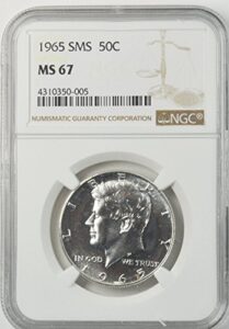 1965 p sms kennedy half dollar 50c ngc ms67