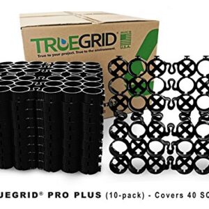 TRUEGRID | PRO Plus Permeable Pavers | Designed for Roads, Parking Lots, Stables | Outdoor Pavers | 1.8" Depth, 250,000+ lb Load Class | Pack of 10 (40 Square Feet)