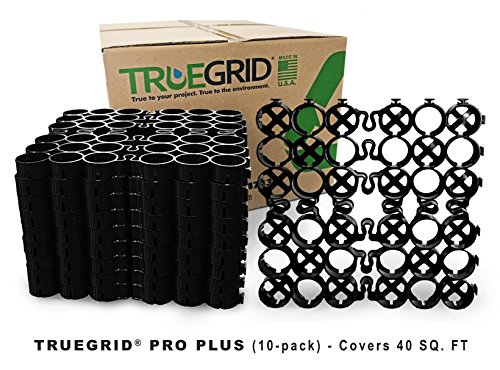 TRUEGRID | PRO Plus Permeable Pavers | Designed for Roads, Parking Lots, Stables | Outdoor Pavers | 1.8" Depth, 250,000+ lb Load Class | Pack of 10 (40 Square Feet)