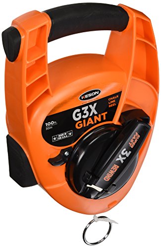 Keson G3X Giant Chalk Line with High Speed Rewind, 12 oz Capacity, 100 ft String "Packaging may vary"