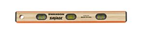 swanson tool co svml240 24 inch savage laminated wood masonry i-beam level with 3 bubble vials for 0°/90°/45° measurements