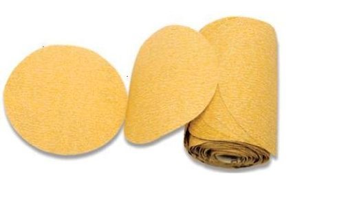 Karebac LR5C80 Premium Gold 5" PSA 80 Grit C-Weight Aluminum Oxide Stearated Sanding Discs 100 Discs/Linkroll