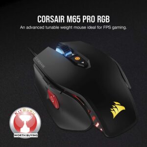 CORSAIR M65 Pro RGB - FPS Gaming Mouse - 12,000 DPI Optical Sensor - Adjustable DPI Sniper Button - Tunable Weights -  Black (CH-9300011-NA)