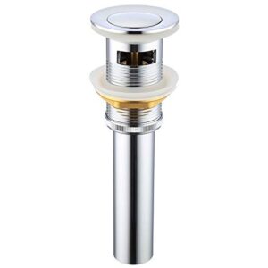 kes bathroom sink drain with overflow vessel sink lavatory vanity pop up drain stopper polished chrome finish, s2007a-ch