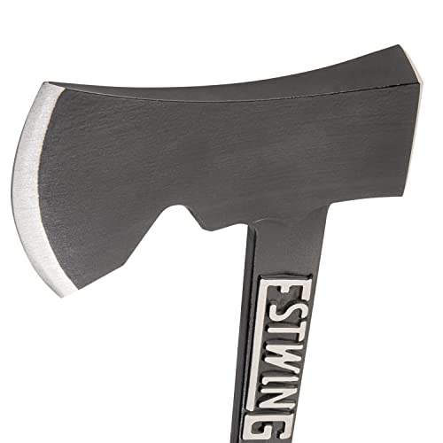 ESTWING Camper's Axe - 14" Hatchet with Forged Steel Construction & Shock Reduction Grip - EB-25A