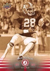 don mcneal football card (alabama crimson tide) 2012 upper deck #33 1977-1979 cornerback