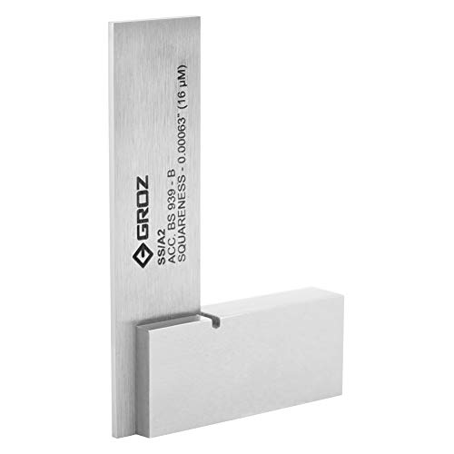 Groz 01000 2" Precision Steel Square, 16 Microns Squareness