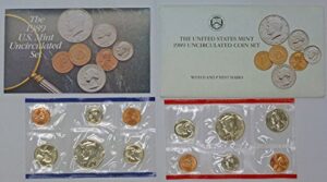 1989 p & d mint set collection us mint ogp