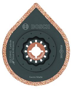 bosch osl234hg 1-piece 2-3/4 in. x 1/8 in. starlock oscillating multi tool grout & abrasive carbide grit hybrid grout blade for grinding & rasping applications