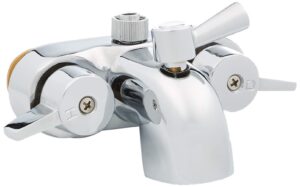 my plumbingstuff b3100 3 ⅜-inch centers clawfoot tub faucet with ceramic cartridges & ¼-turn ball-valve diverter - diverter bathcock - faucet replacement - solid-brass chrome-plated - ¾ male ips inlet