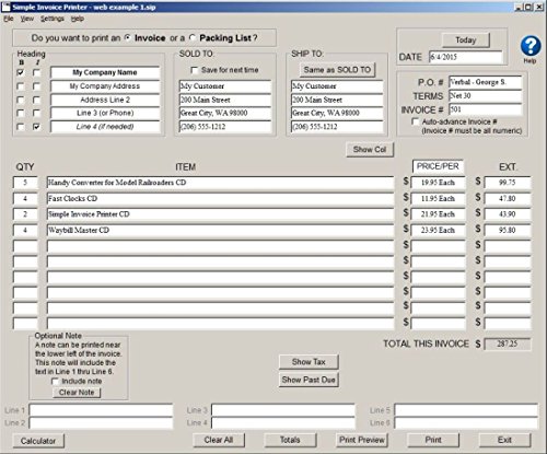 Simple Invoice Printer