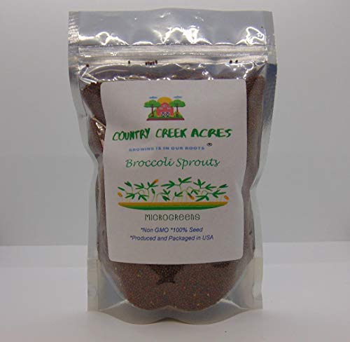 Non-GMO Broccoli Seeds for Sprouting Sprouts Microgreens (12oz of Pure Seed (60000+Seeds)). Country Creek LLC. Brand.