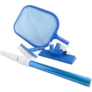 fibropool above-ground pool maintenance kit (telescoping pole, leaf rake, vacuum and brush)