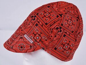 comeaux caps reversible welding cap red bandana - size 7