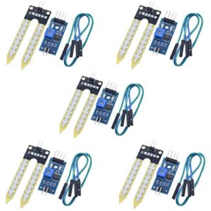 hiletgo 5pcs lm393 3.3v-5v soil moisture detect sensor soil moisture sensor soil hygrometer detection for arduino automatic watering system robot smart car