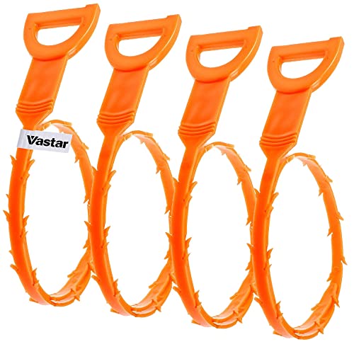 Vastar 4 Pack 19.6 Inch Drain Snake Hair Drain Clog Remover Cleaning Tool (4 Pack 19.6 Inch)