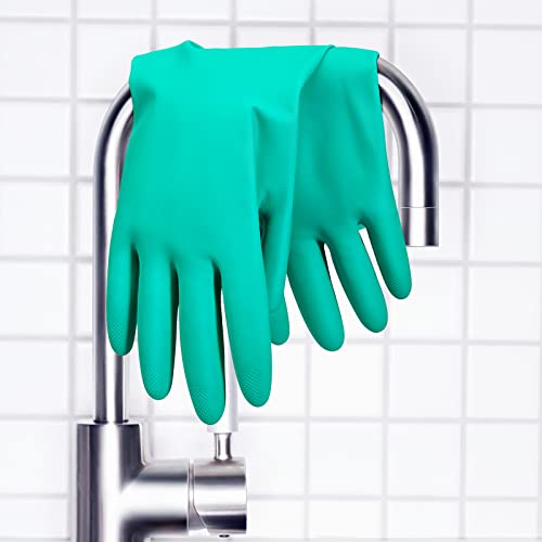 ThxToms Chemical Resistant Nitrile Gloves, Resist Household Acid, Alkali, Solvent and Oil, Latex Rubber Free, 1 Pair Medium