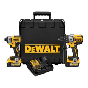 dewalt 20v max hammer drill and impact driver, cordless power tool combo kit with 2 batteries and charger (dck299p2)