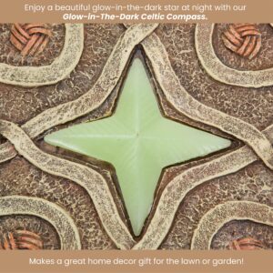 Bits and Pieces - 10” Glow-In-The-Dark Celtic Compass Decorative Stone - Yard Decoration – Beautiful Lawn/Garden Stone