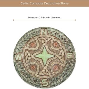 Bits and Pieces - 10” Glow-In-The-Dark Celtic Compass Decorative Stone - Yard Decoration – Beautiful Lawn/Garden Stone