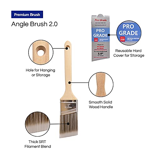 Pro Grade - Paint Brushes - 12Ea 2" Angle Brushes